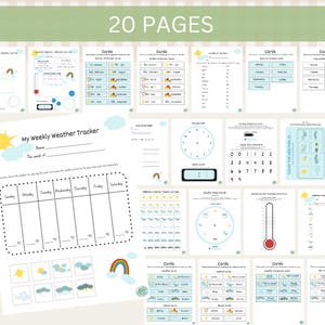 Kids Daily Calendar & Weather Journal Printable Prek to 3rd Grade ...