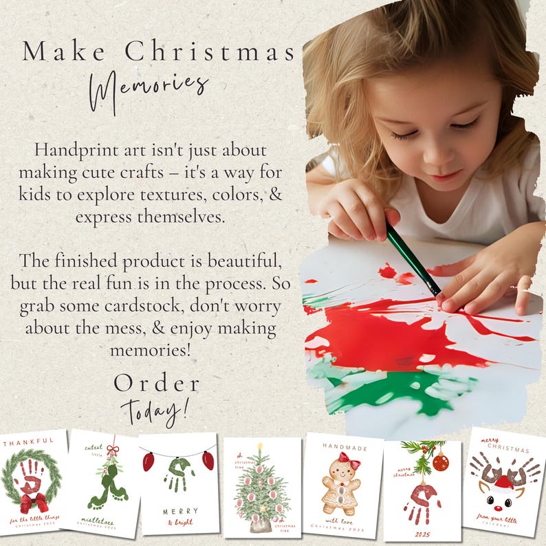 Christmas Handprint Craft Bundle Printables-red & Green Holiday 2025 ...