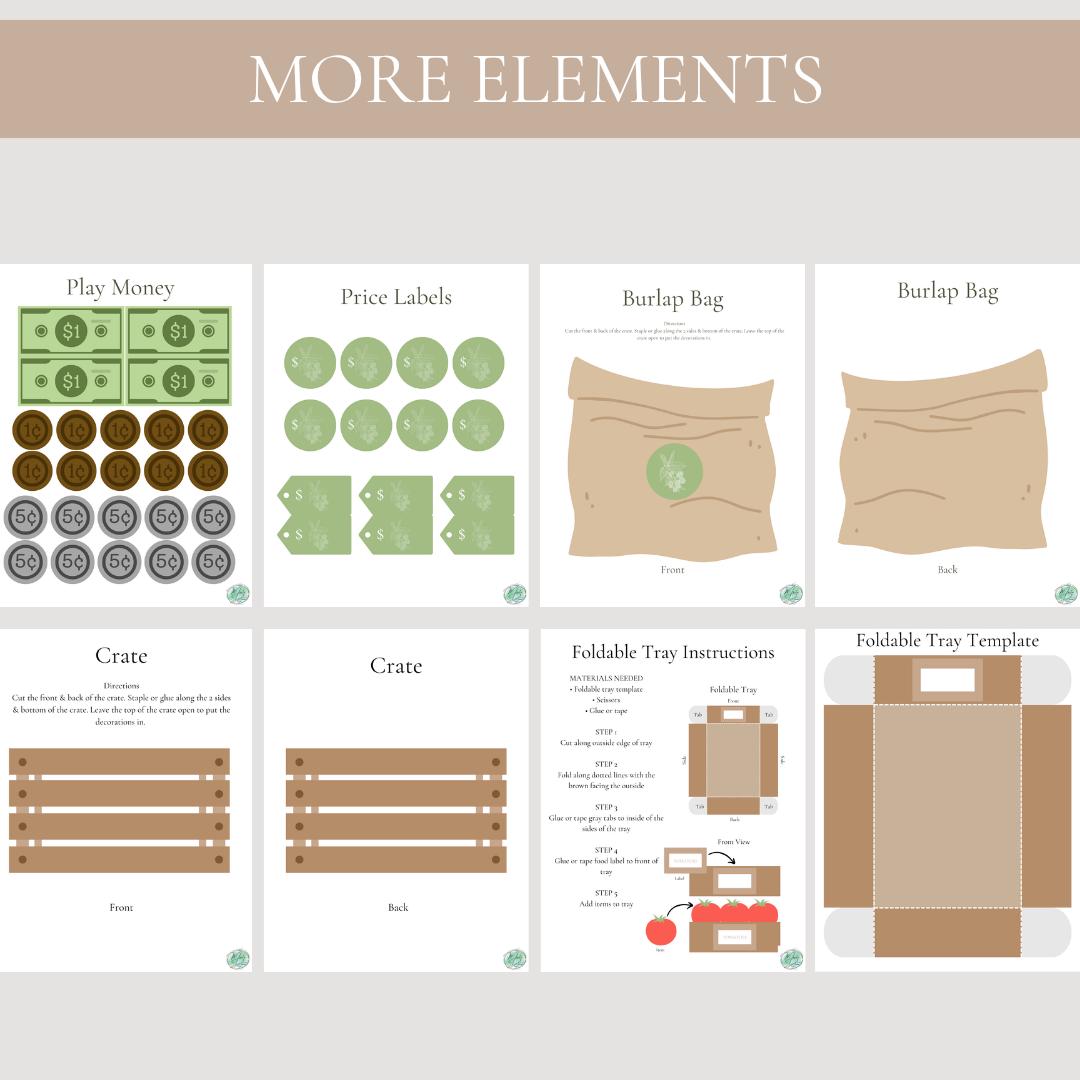 Fruit Stand Dramatic Play Printable-pretend Play Farmers Market-kids ...