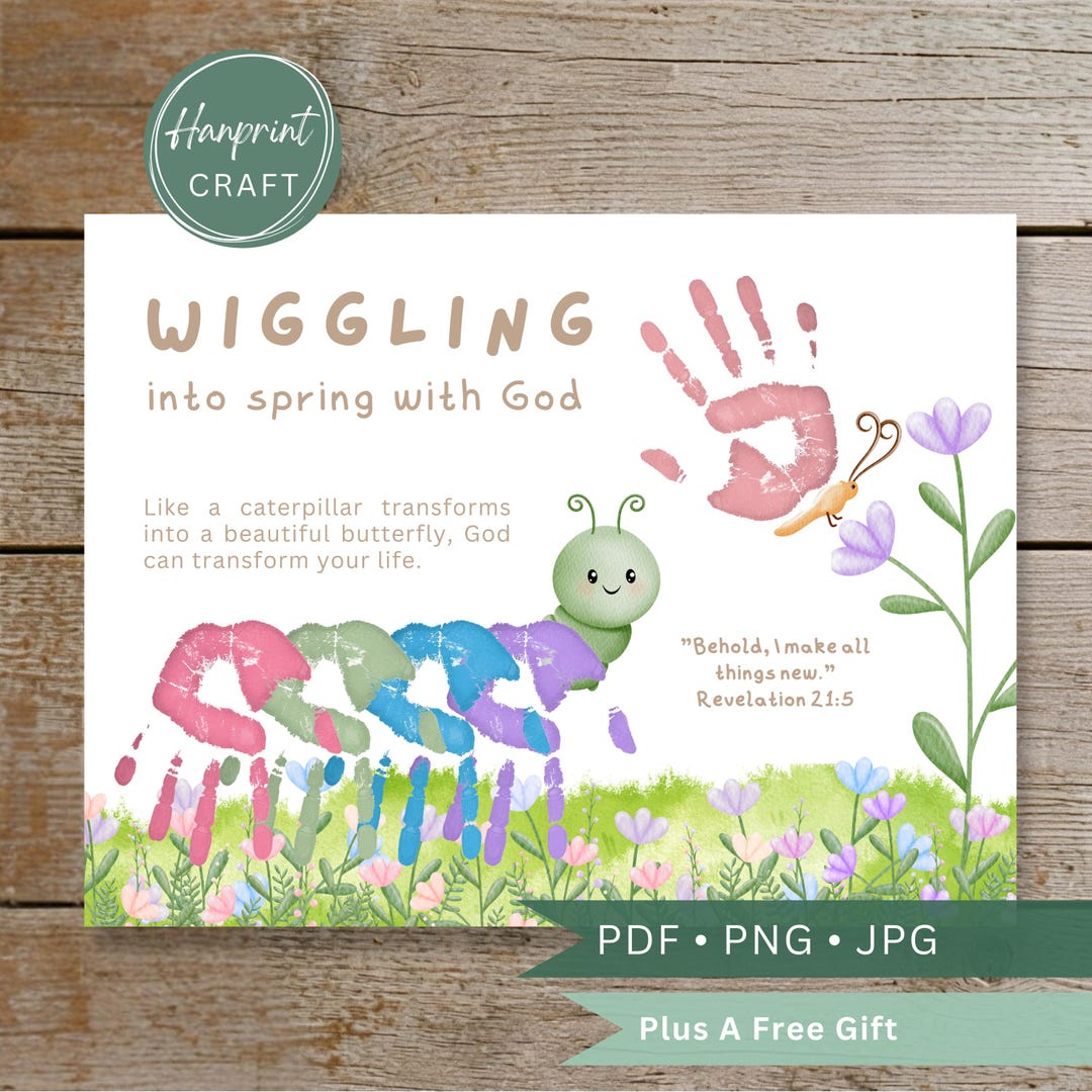 Wiggling Into Spring Handprint Craft for Kid-caterpillar & Butterfly ...
