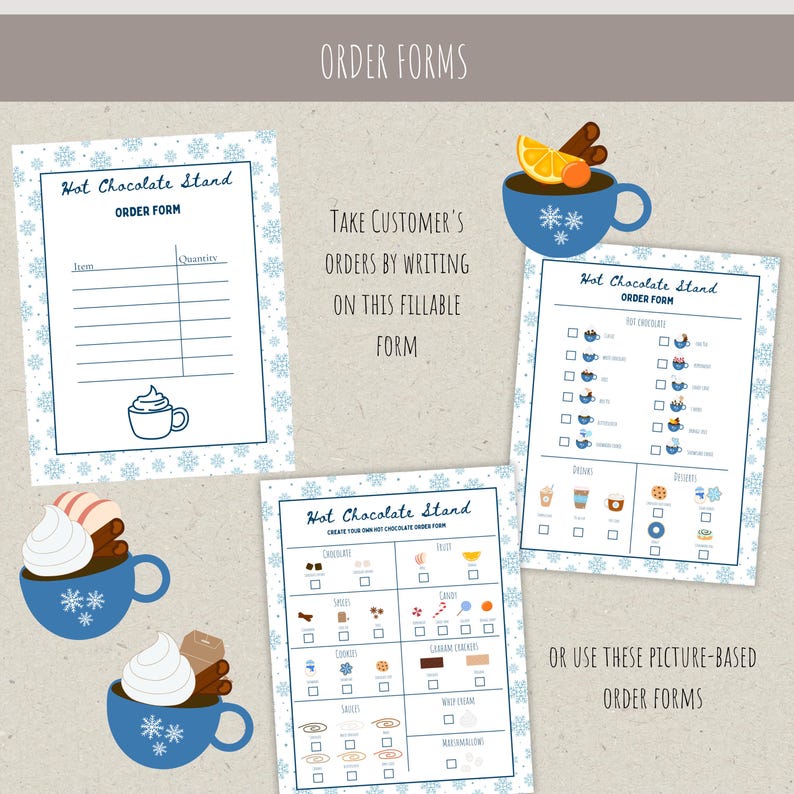Hot Chocolate Stand Pretend Dramatic Play Printable-hot Cocoa ...