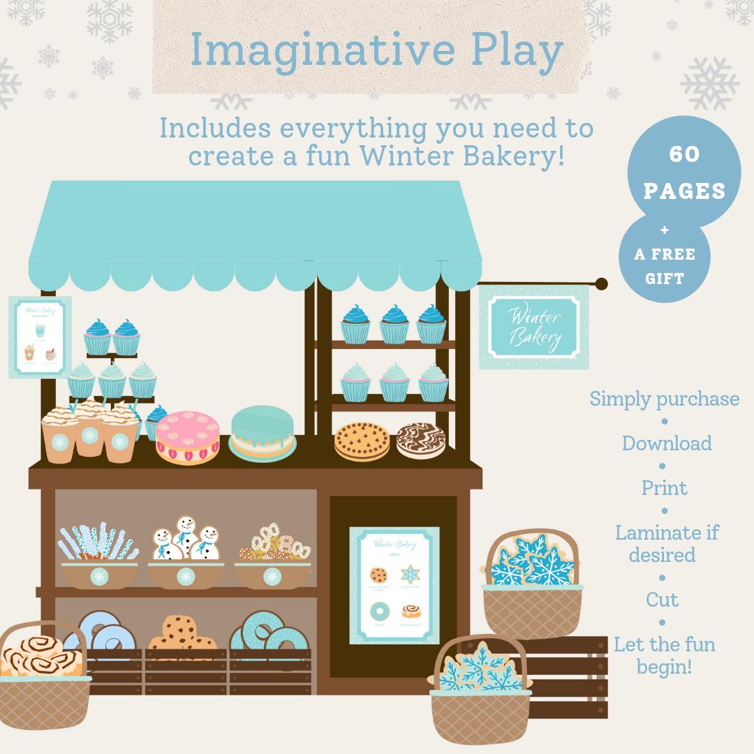 Winter Bakery Dramatic Play Printable-winter Shop Pretend Play ...