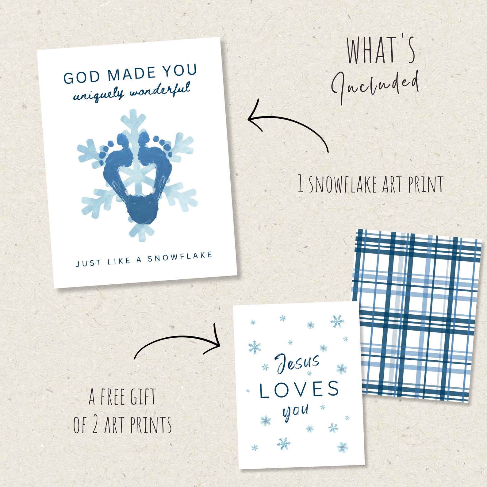 Snowflake Handprint Craft Print-god Made You Uniquely Wonderful ...