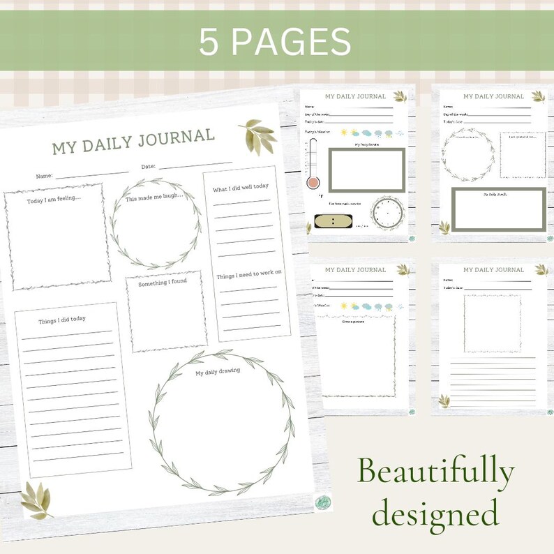 Kids Daily Journal Printable-all About Today Worksheet-daily Calender ...