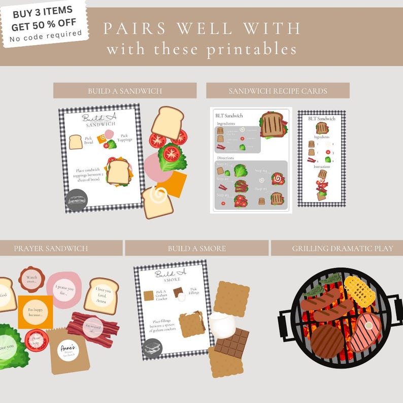 Sandwich Shop Dramatic Play Kit-sub Sandwich Pretend Play-cafe Role ...