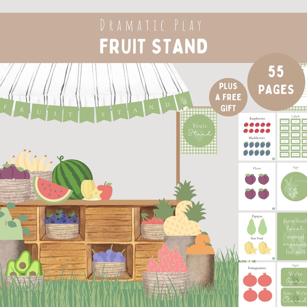 Fruit Stand Dramatic Play Printable-pretend Play Farmers Market-kids ...