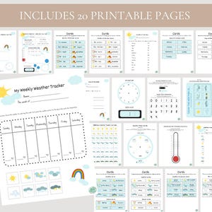 Kids Daily Calendar & Weather Journal Printable Prek to 3rd Grade ...