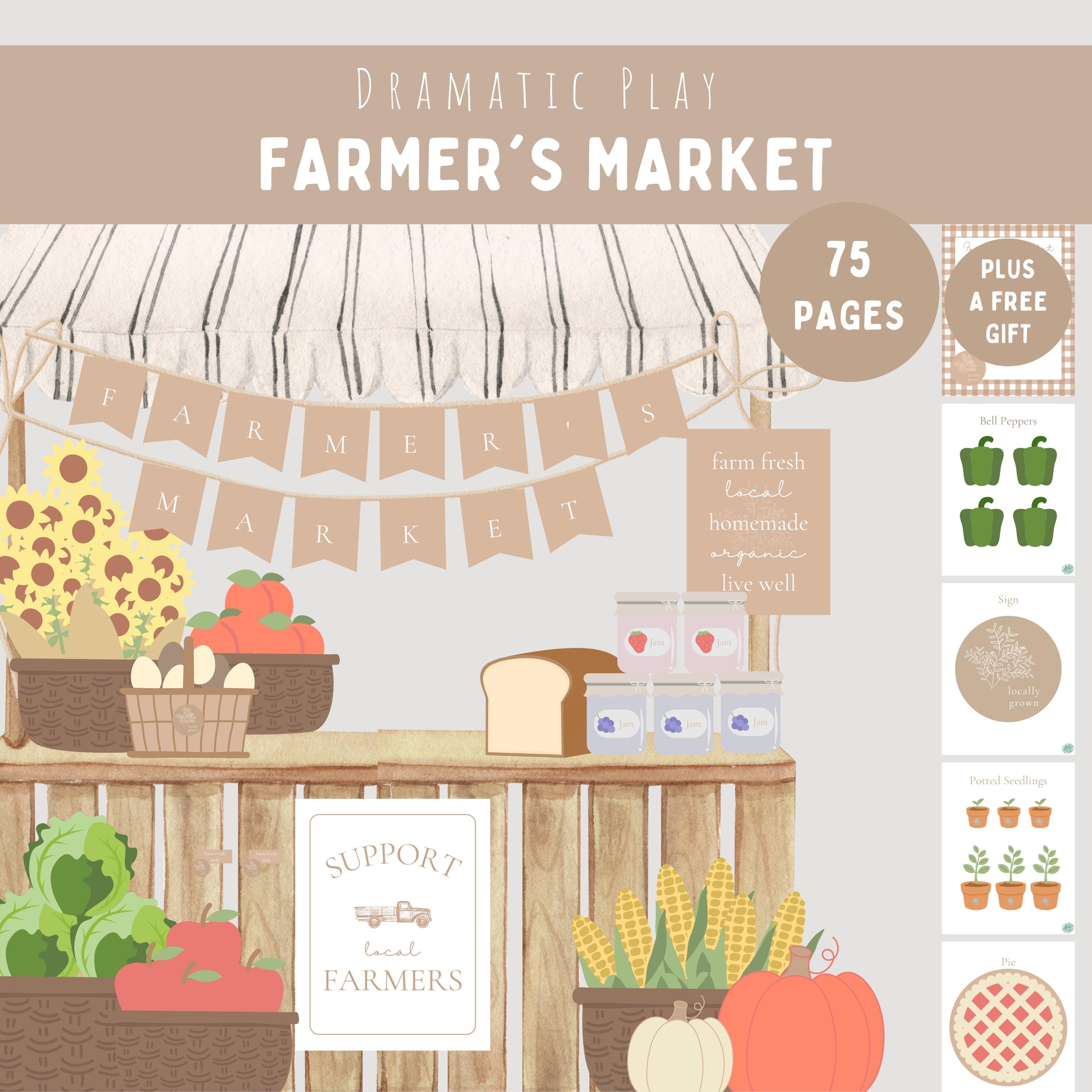 Farmer's Market Dramatic Play Printable-farmers Market Pretend Play ...