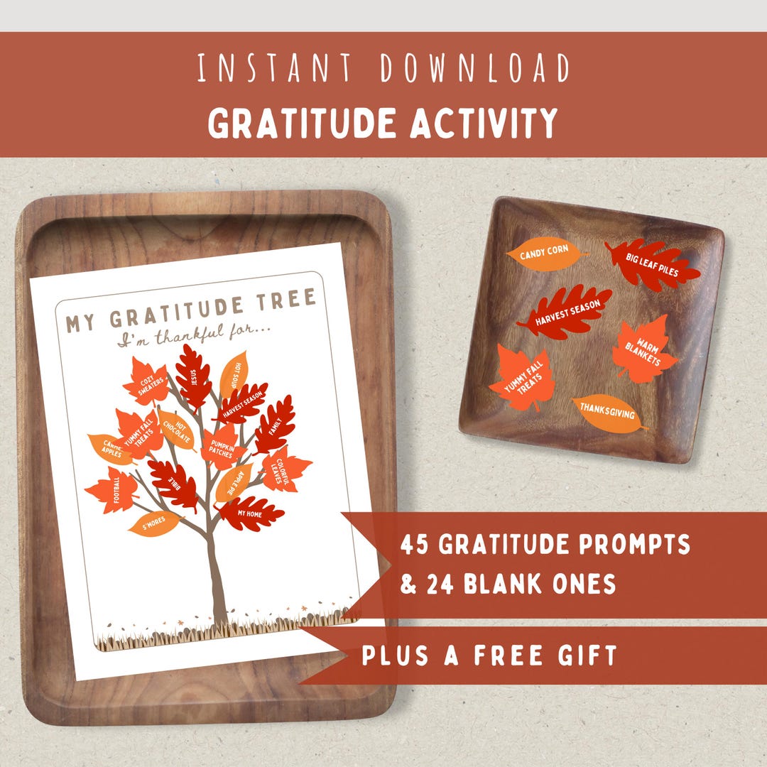Thanksgiving Fall Gratitude Tree Craft Printable Activity-autumn Sunday ...