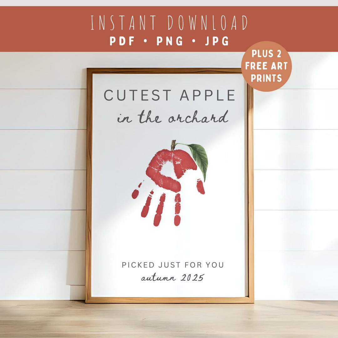 Apple Handprint Craft Printable-cutest Apple in the Orchard Digital ...