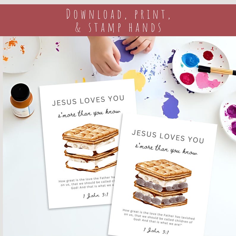 Smores & Jesus Activity Bundle Printable-kids Handprint Craft, Prayer ...