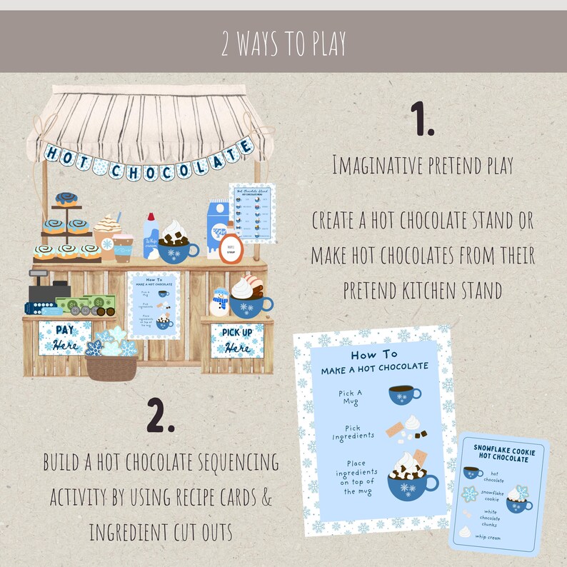 Hot Chocolate Stand Pretend Dramatic Play Printable-hot Cocoa ...