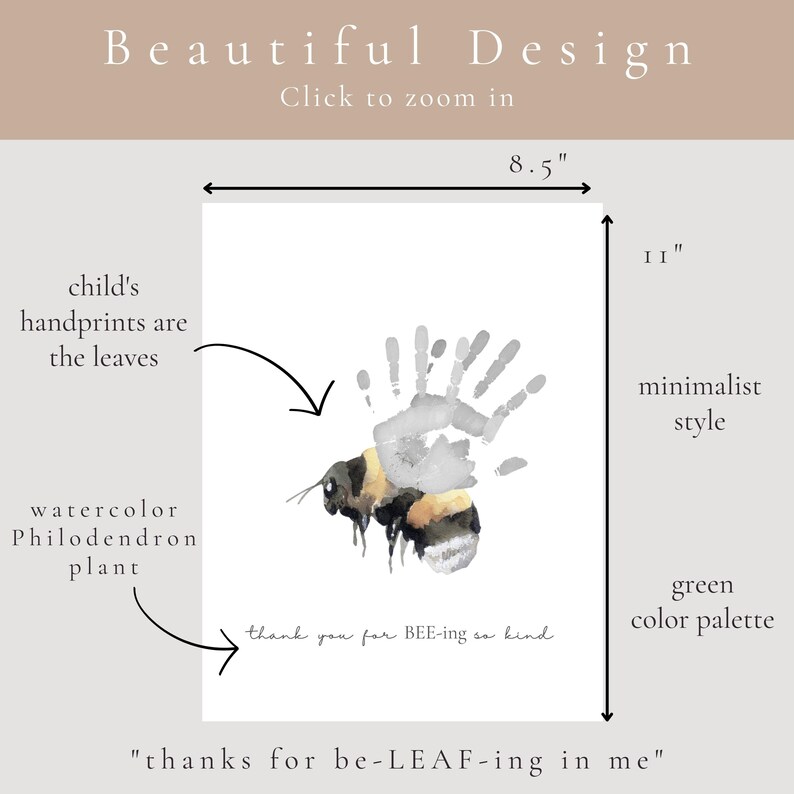 Thank You for Bee-ing so Kind Bee Handprint Kids Craft Printable-bumble ...
