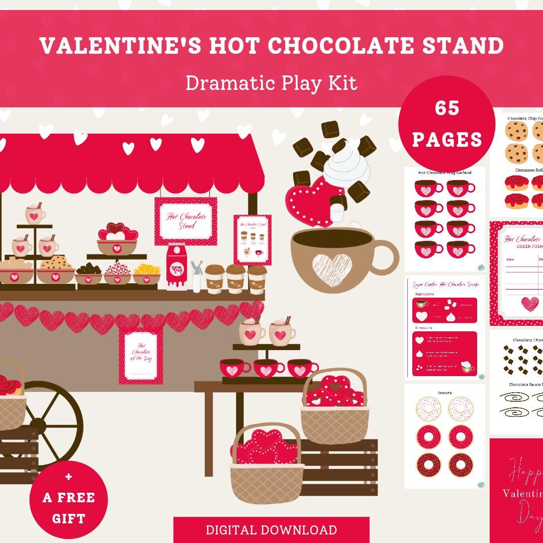 Valentine's Hot Chocolate Stand Dramatic Play Printable-hot Cocoa ...
