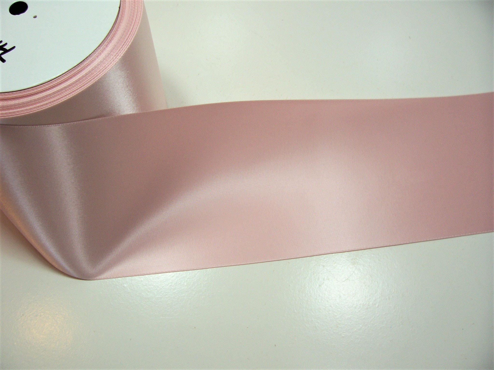 Wide Pink Ribbon Double-Sided Pink Blush Satin Ribbon 4 | Etsy