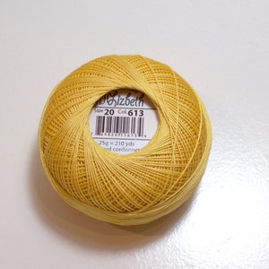 Yellow Tatting Thread, Lizbeth Cotton Crochet Thread, Medium Golden ...