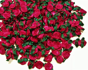 Pink Roses, Pink Flower Appliques, Offray Flat Ribbon Rose Satin ...