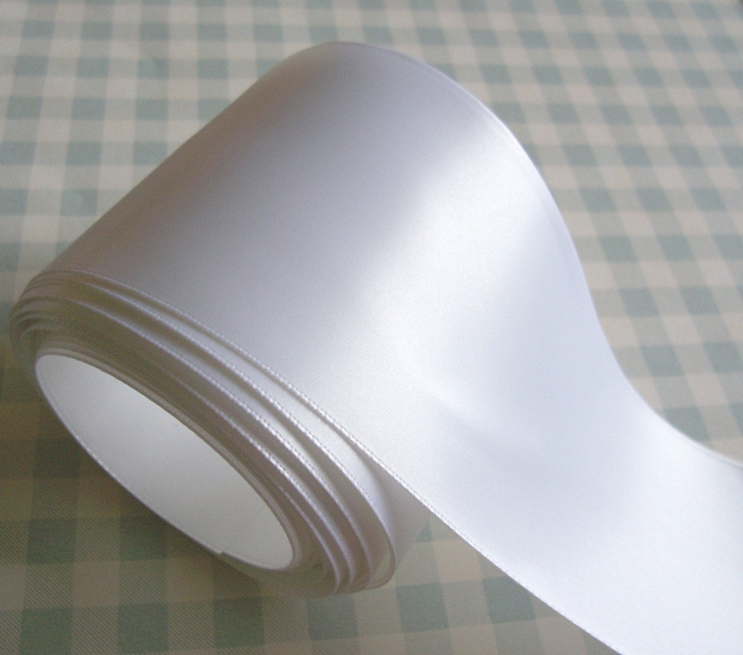 Wide White Ribbon White Single-faced Satin Ribbon 3 Inches - Etsy