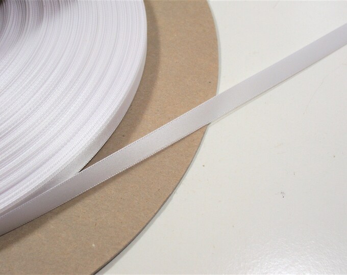 White Ribbon, Single-faced White Satin Ribbon 3/8 Inch Wide X 10 Yards ...