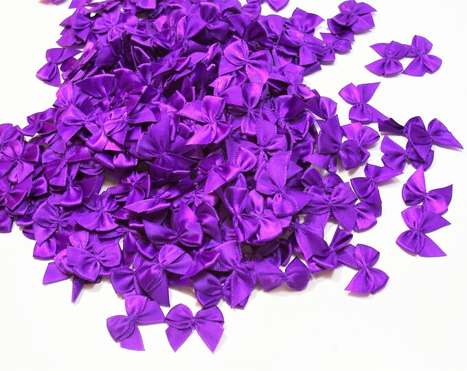 Purple Bows, Purple Satin Bow Appliques, Offray Purple Satin Bows X 20 ...