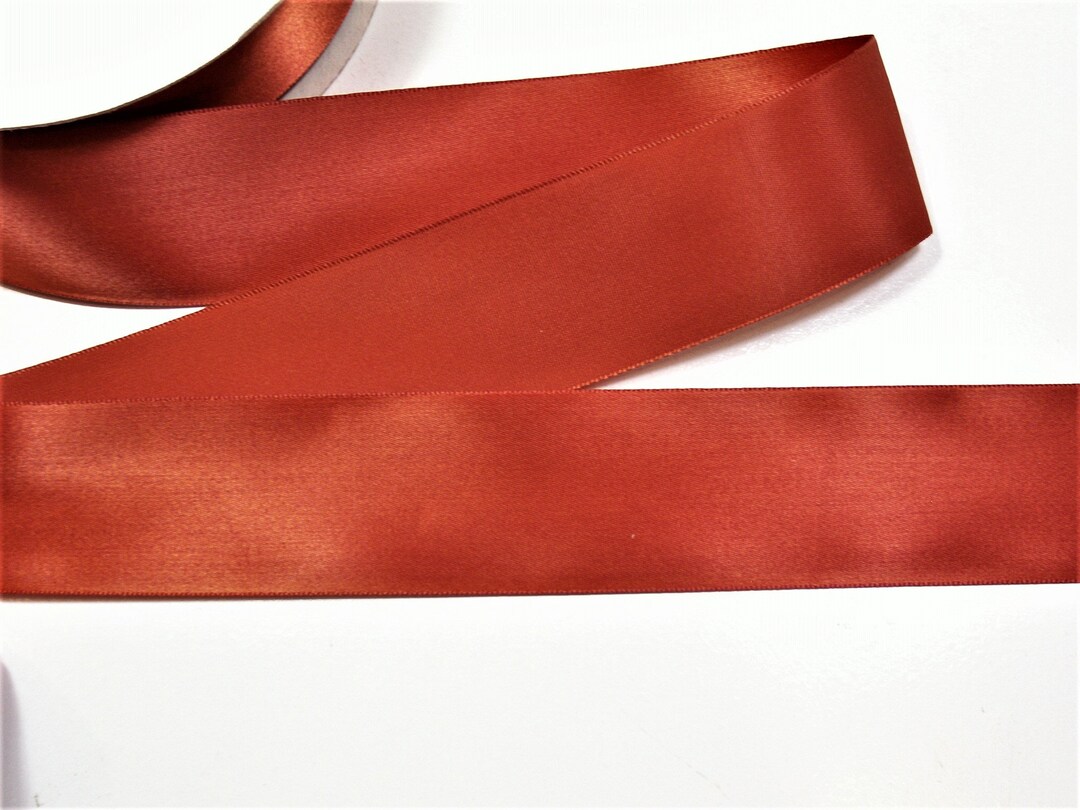 Burnt Orange Ribbon, Schiff Rust Single-faced Satin Ribbon 1 1/2 Inches ...