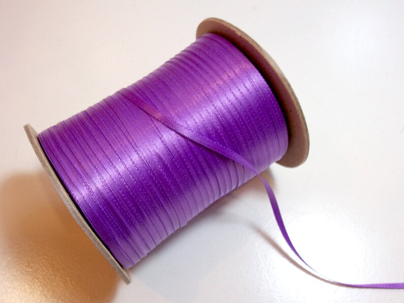Purple Ribbon Double-Face Grape Wine Satin Ribbon 1/8 inch | Etsy