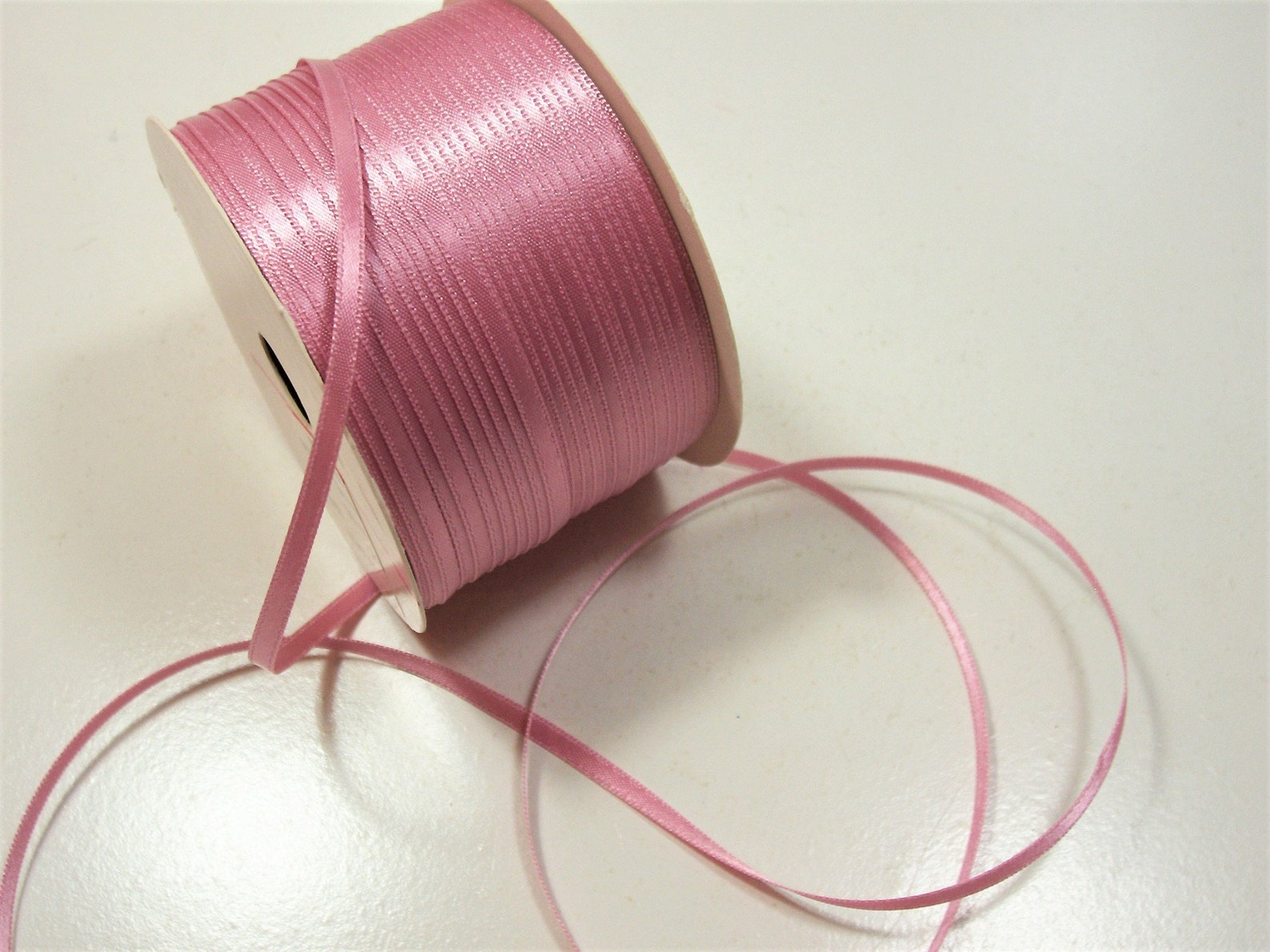 Pink Ribbon Double-faced Mauve Pink Satin Ribbon 1/8 Inch X - Etsy