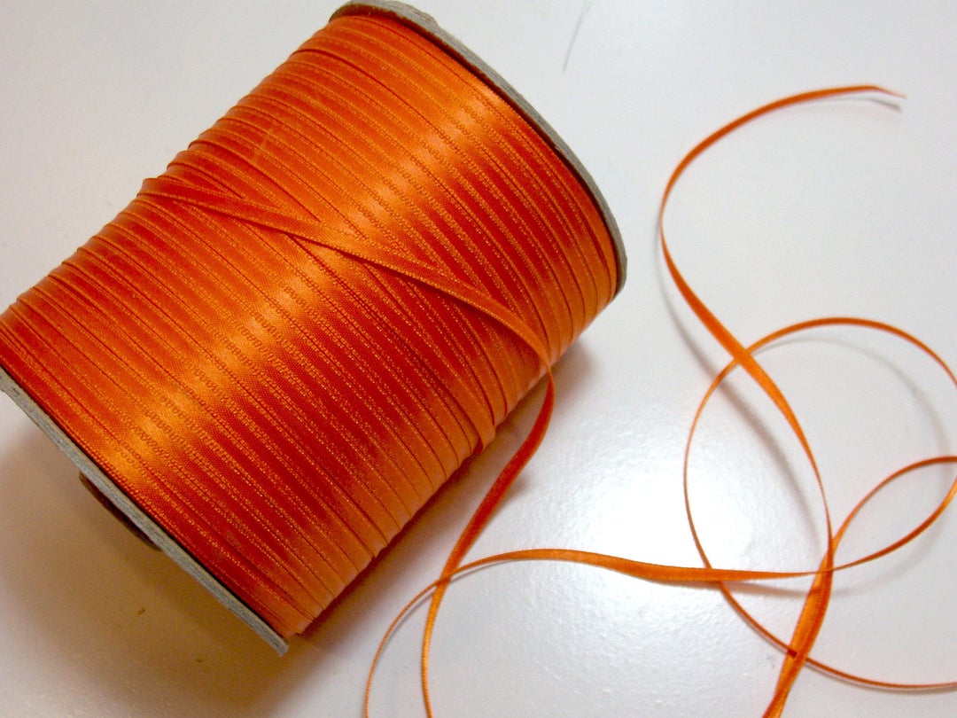 Orange Ribbon, Double-faced Orange Satin Ribbon 1/8 Inch Wide X 50 ...