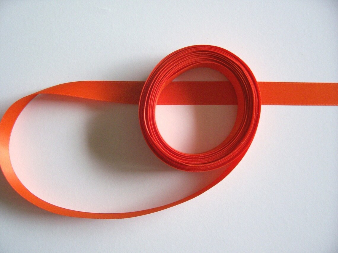 Orange Ribbon Double-faced Orange Satin Ribbon 5/8 Inch Wide - Etsy