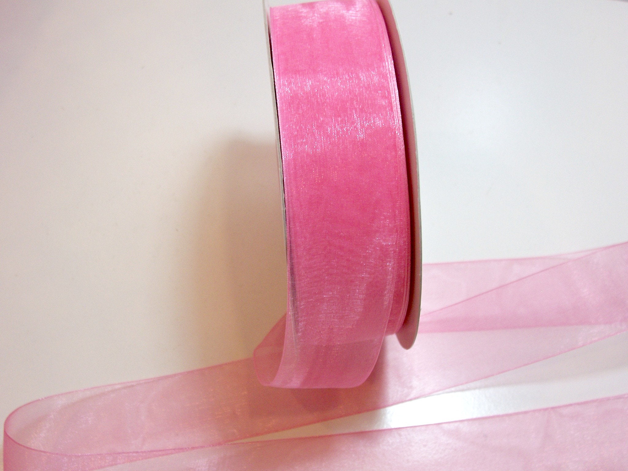 Sheer Pink Ribbon Rose Pink Organza Ribbon 1 1/2 inches wide | Etsy