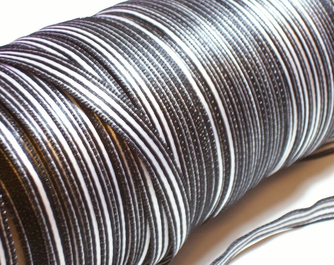 Black and White Stripe Single-faced Satin Ribbon 3/8 Inch Wide X 5 ...