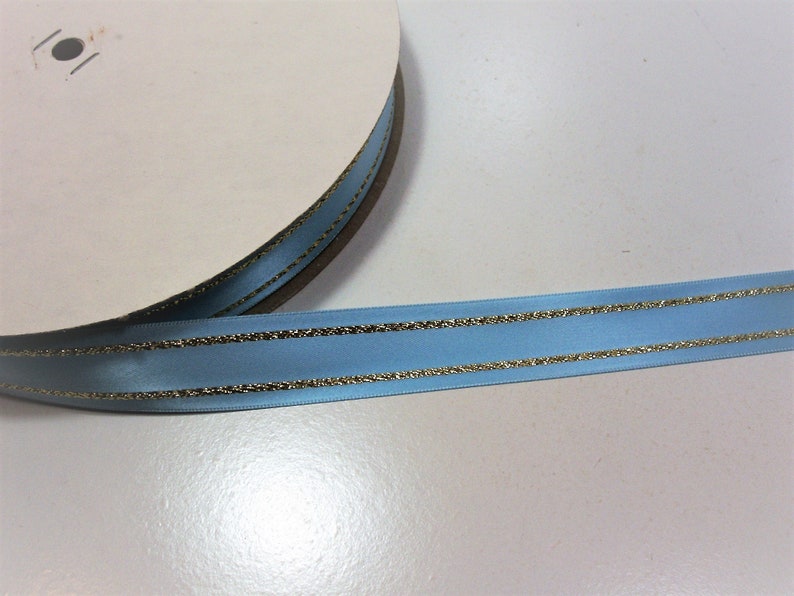 Blue Ribbon Offray double-faced light blue satin ribbon 7/8 | Etsy