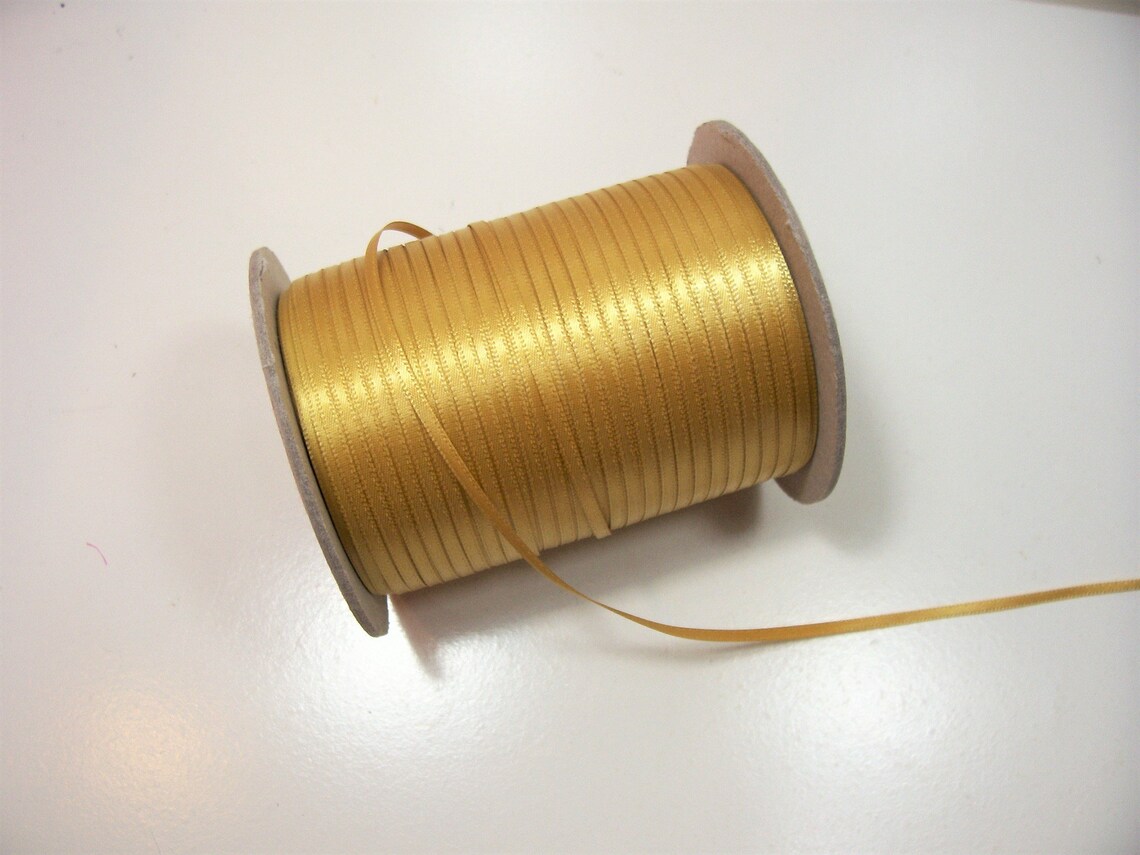 Gold Ribbon Double-faced Bright Gold Satin Ribbon 1/8 Inch - Etsy