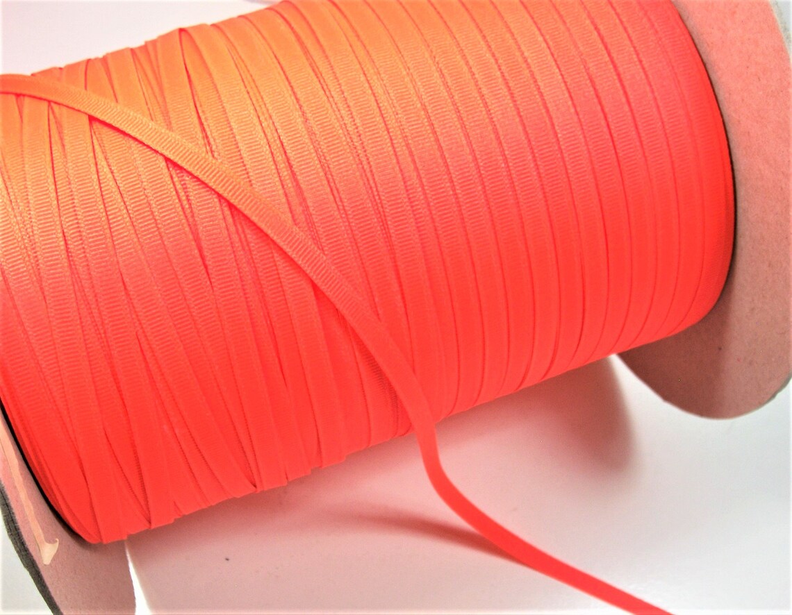 Neon Orange Ribbon Fluorescent Orange Grosgrain Ribbon 1/4 | Etsy