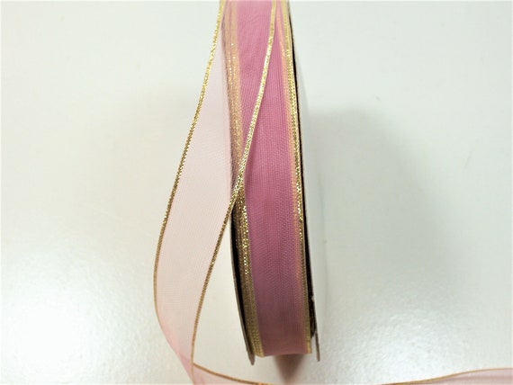 Sheer Pink Ribbon Rose Pink Organza Ribbon 5/8 Inch Wide X 10 | Etsy