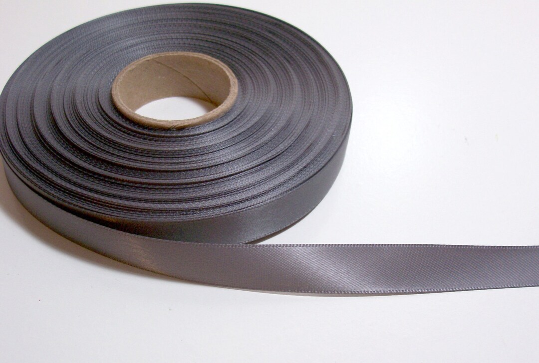 Gray Ribbon Charcoal Gray Satin Ribbon 5/8 Inch Double-faced - Etsy