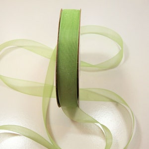 Green Ribbon, Offray Lady Chiffon Kiwi Green Organza Ribbon 7/8 Inch ...