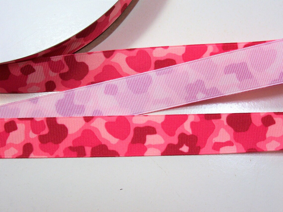 Camouflage Ribbon Pink Camouflage Grosgrain Ribbon 7/8 Inch | Etsy