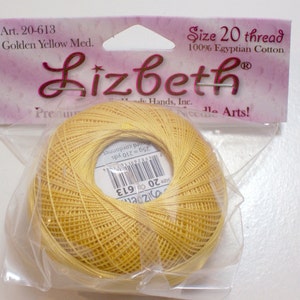 Yellow Tatting Thread, Lizbeth Cotton Crochet Thread, Medium Golden ...