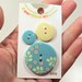 Country Blue and Beige Buttons, Blue and Beige Buttons X 3 Pieces, La ...