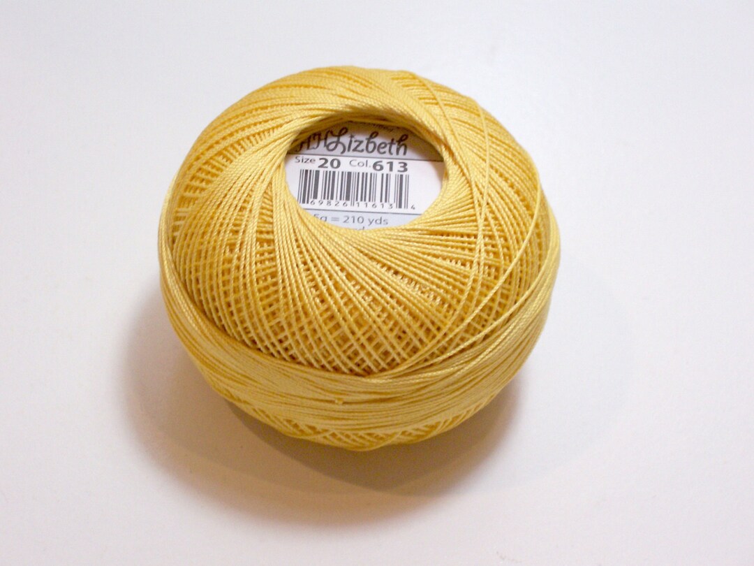Yellow Tatting Thread, Lizbeth Cotton Crochet Thread, Medium Golden ...