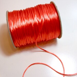 Orange Cord, Orange Rat Tail Satin Cord Sewing Trim 1/8 Inch X 20 Yards ...