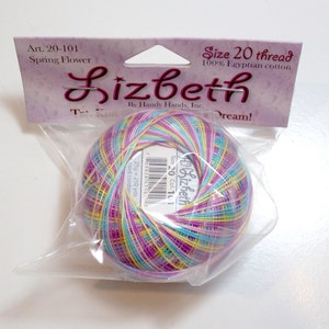 Variegated Tatting Thread, Lizbeth Cotton Crochet Thread, Spring Flower ...