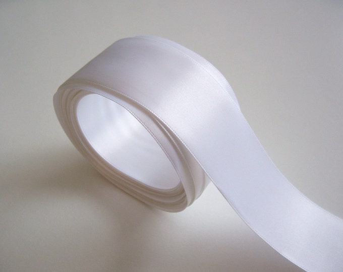 White Ribbon, Double-faced White Satin Ribbon 1 1/2 Inches Wide X 10 ...