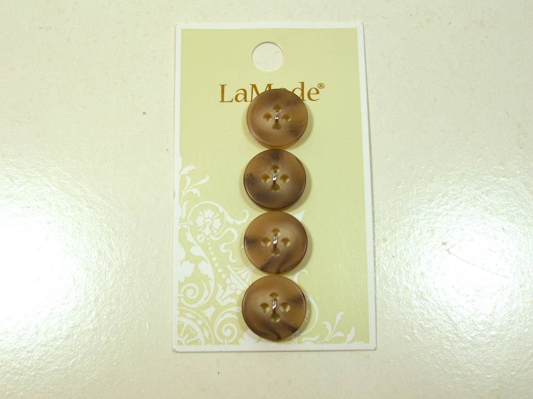Faux Tortoise Shell Buttons, Plastic Button X 4 Pieces, La Mode Button ...