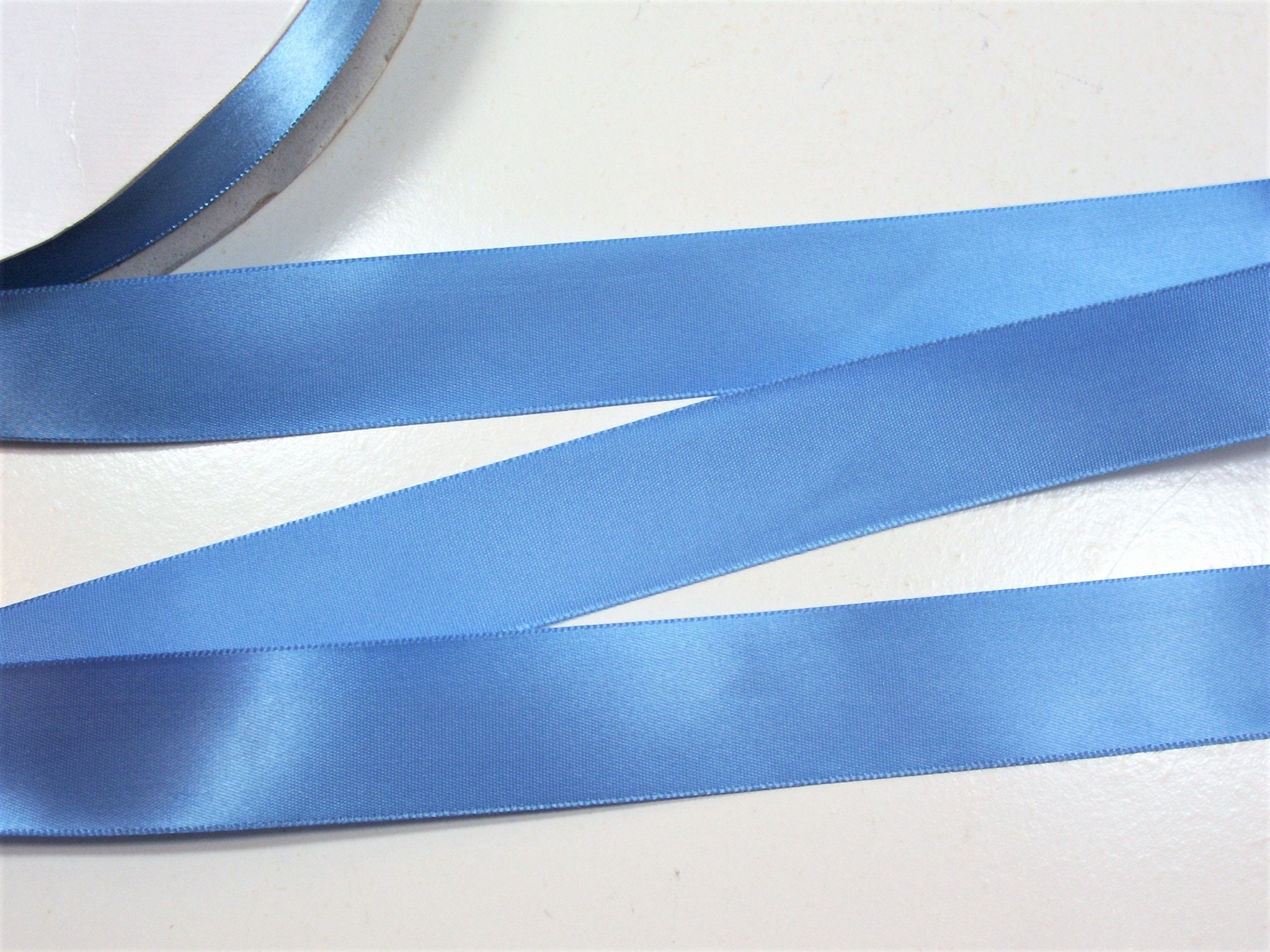 Blue Ribbon Schiff Lace Blue Satin Ribbon 7/8 Inch Wide X 5 - Etsy