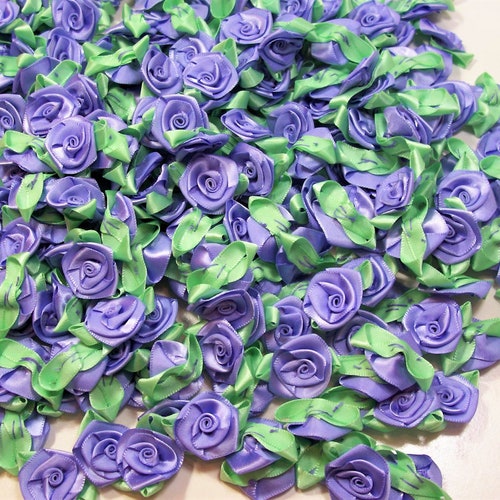 Blue Roses Navy Blue Flower Appliques Offray Small Ribbon - Etsy