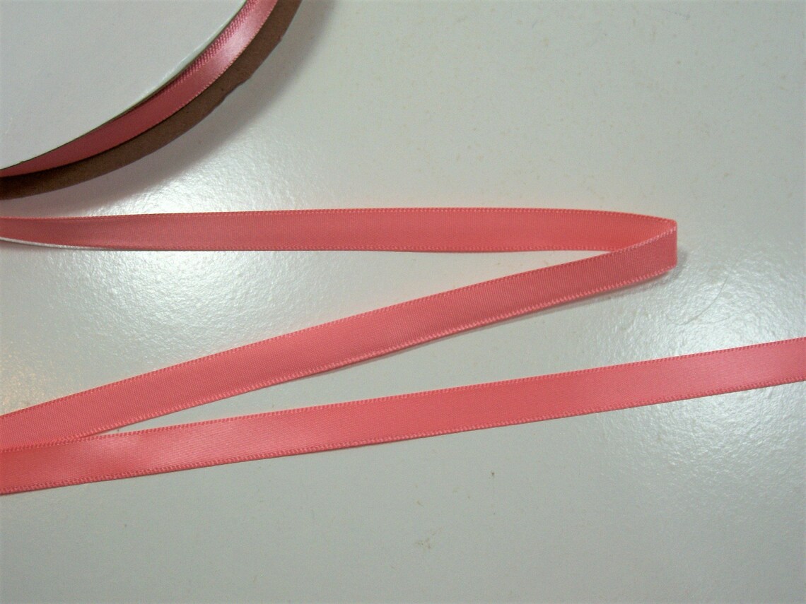 Coral Orange Ribbon Single-faced Coral Satin Ribbon 3/8 Inch - Etsy