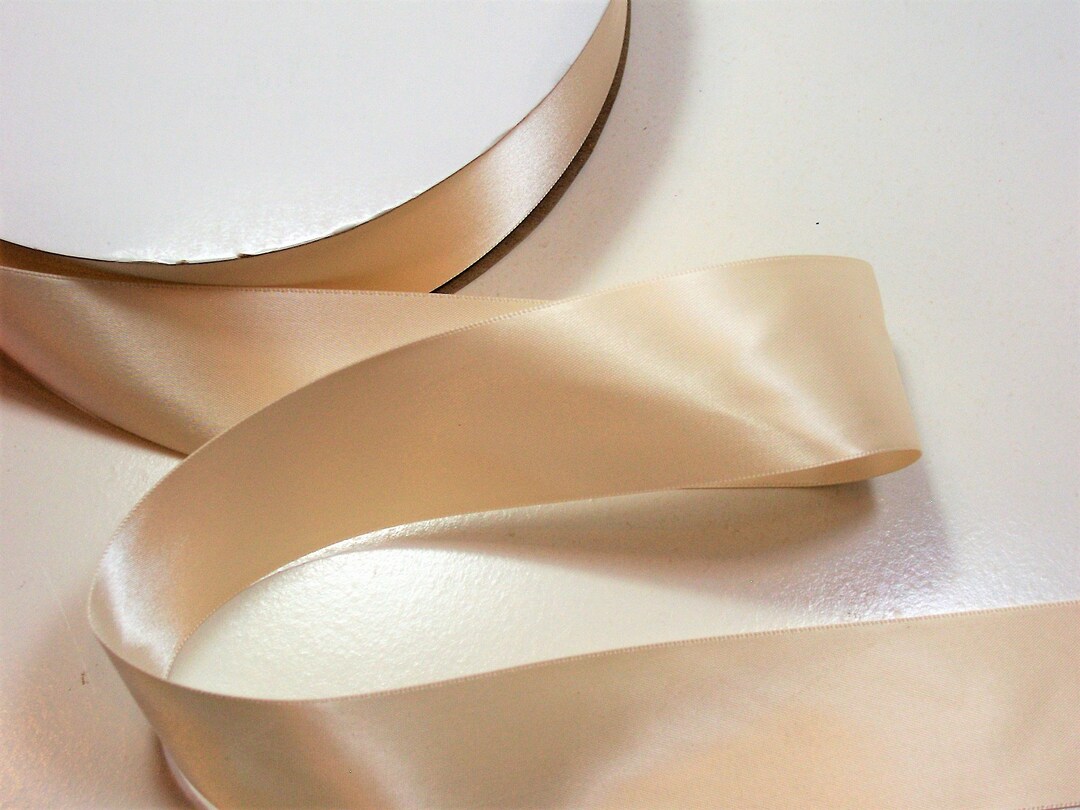 Ivory Ribbon, Schiff Double-faced Light Ivory Satin Ribbon 1 1/2 Inches ...