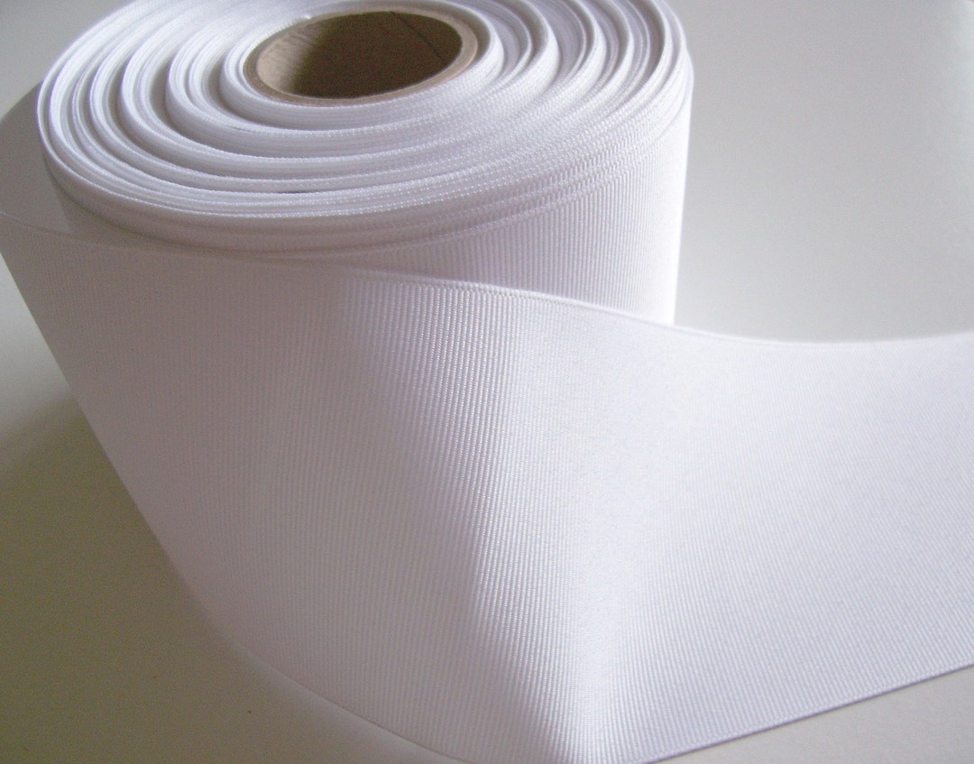 Wide White Ribbon, White Grosgrain Ribbon 3 Inches Wide X 5 Yards, 278 ...